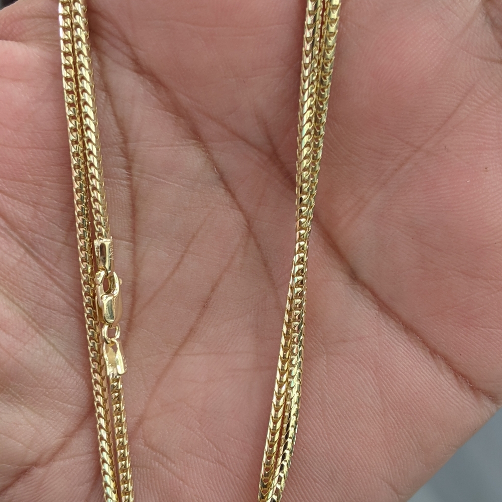 14k Real Gold Round Franco Chain - Gem